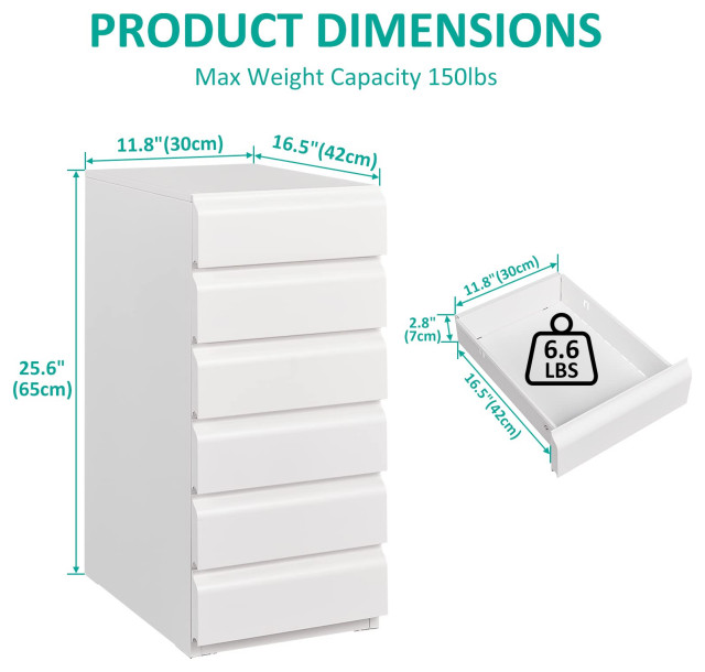 6 Metal Drawers, Vertical Cabinet Metal Storage Cabinets Drawers ...