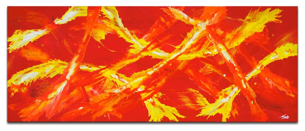 Fire and Passion, Fiery Red Painting, Modern Abstract Art, Contemporary ...