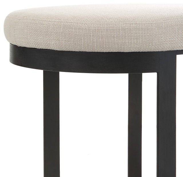 Uttermost Infinity Black Accent Stool - Transitional - Vanity Stools ...