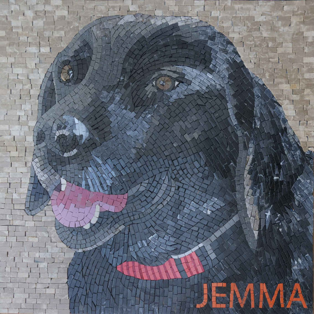 Black Labrador Mosaic Mural, 36" x 36" - Contemporary - Tile Murals ...