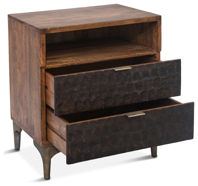 Vallarta 24-Inch Two Tone Mango Wood Night Chest - Midcentury ...