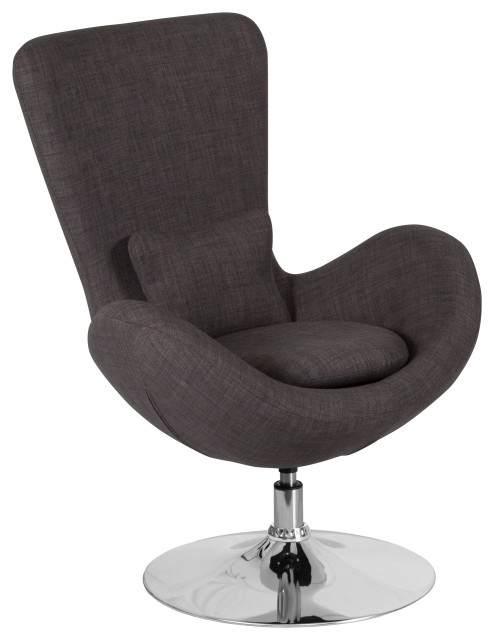 Egg Series Dark Gray Fabric Side Reception Chair - Contemporary ...