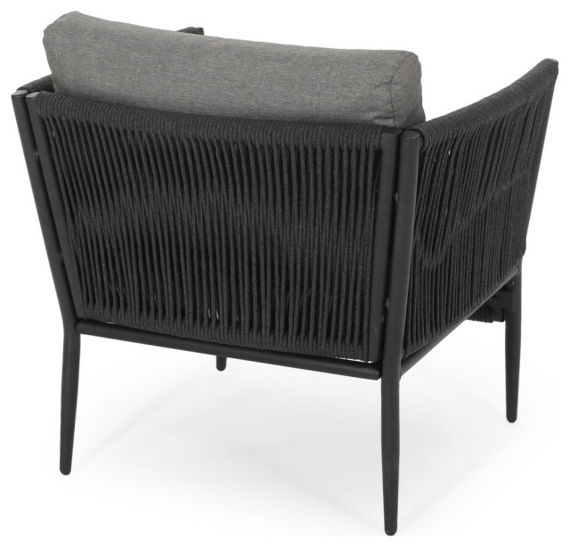 Andy Outdoor Rope Club Chair With Cushions, Set of 2 - Beach Style ...