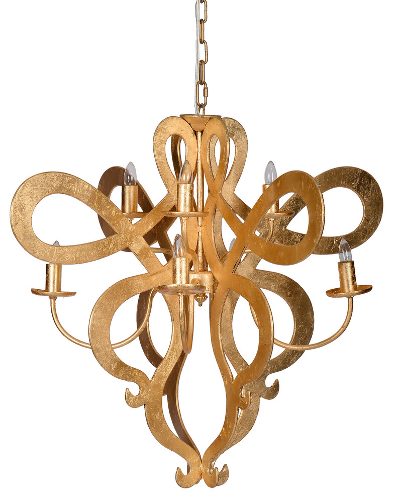 Classic Vintage Gold Scroll Chandelier 32"x32"x28" - Traditional ...