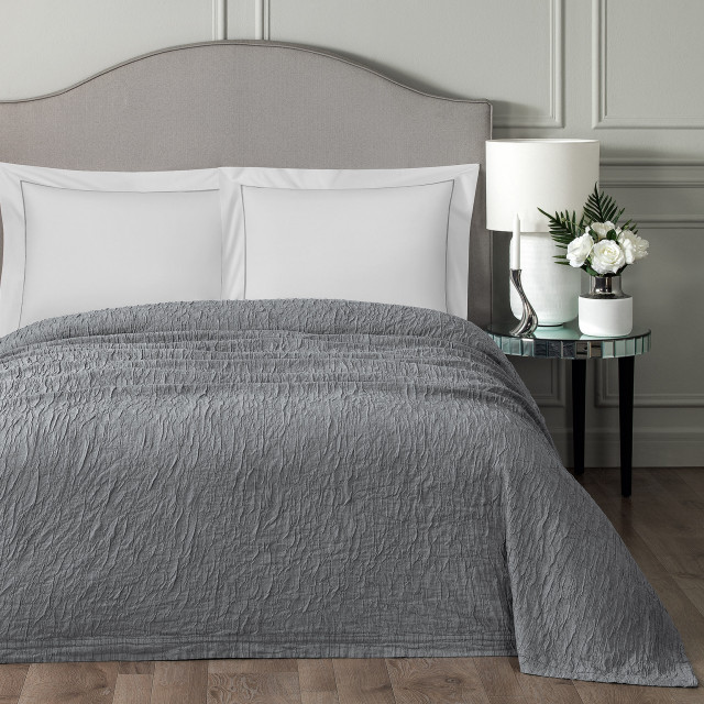 Bedspread Simon Dark Gray, King Bedspread - Contemporary - Quilts And ...
