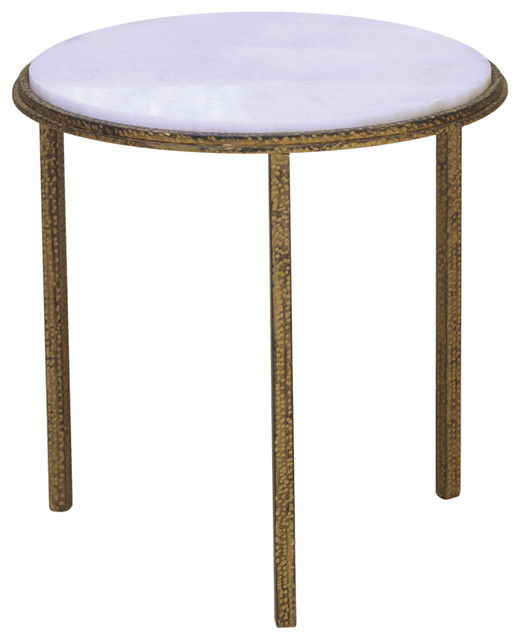 Hammered Gold Round Table - Contemporary - Side Tables And End Tables ...