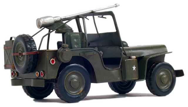 1941 WILLYS MB OVERLAND JEEP GREEN METAL HANDMADE scale model car ...