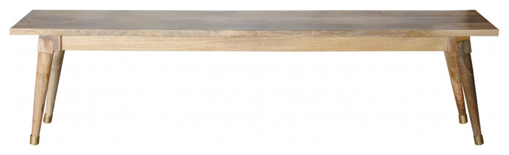 14"x70"x18" Honey Wood Large Dining Bench - Midcentury - Dining Benches ...