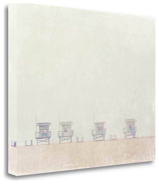 Four Lifeguard Stands 1 Giclee Wrap Canvas Wall Art - Beach Style ...