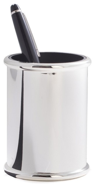 Silver Plated Pen Cup With Black Abs Plastic Lining - Contemporary ...
