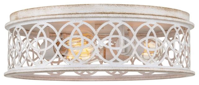 Kira Home Blythe 17" Rustic Farmhouse Flush Mount Ceiling Light, Metal ...