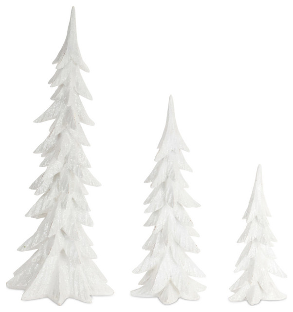 Tree, 3-Piece Set, 12"-26"H Polyresin - Transitional - Holiday Accents ...