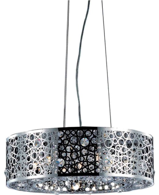Elegant Lighting Soho Hanging Fixture, 20"x7.7", Chrome - Contemporary ...