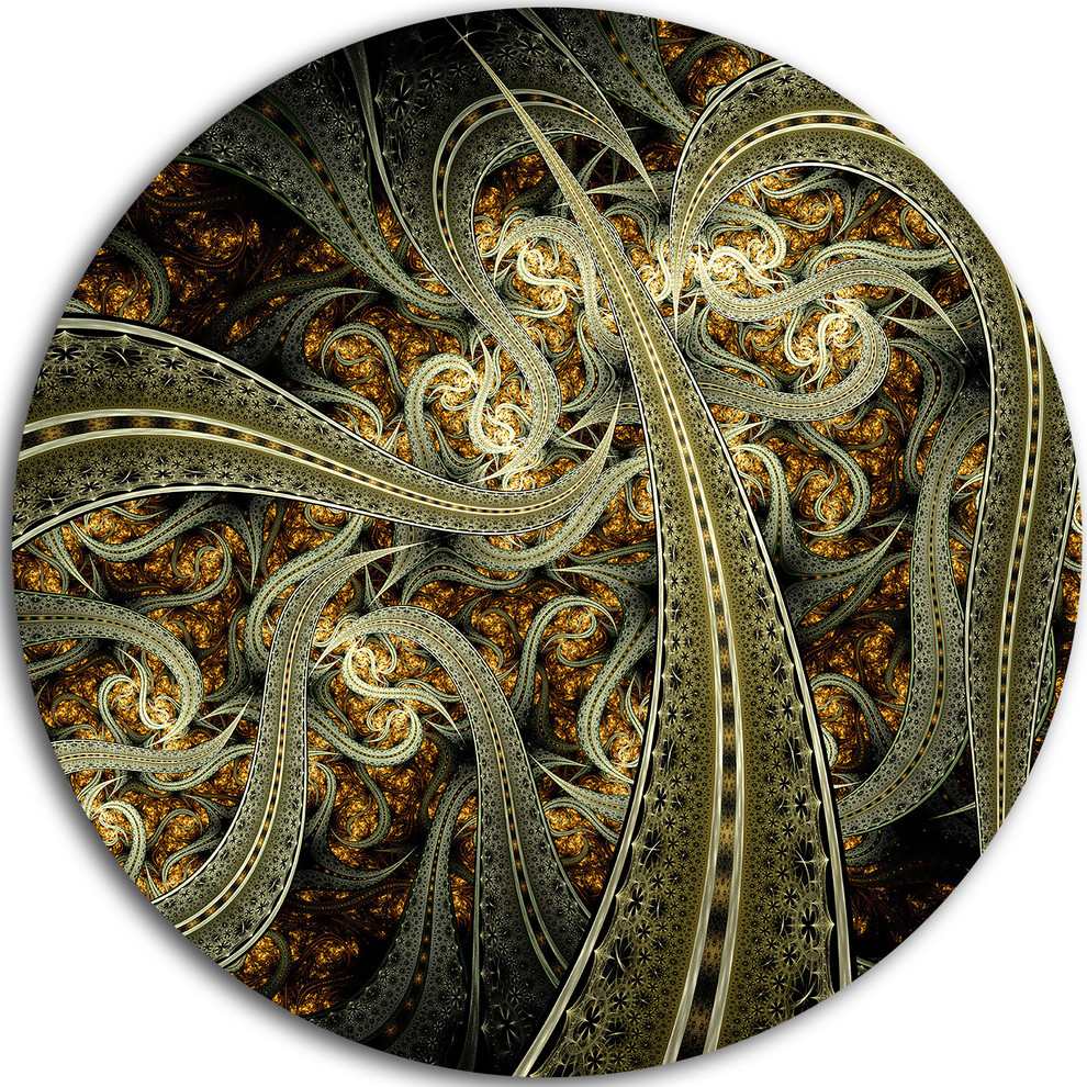 Metallic Fabric Pattern, Digital Art Round Metal Wall Art, Disc of 11 ...
