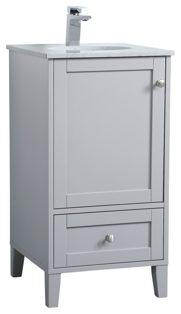 18 Inch Single Bathroom Vanity In Grey - Transitional - Bathroom ...