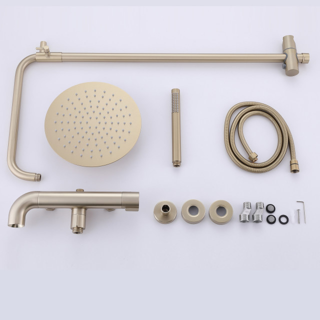 Exposed Shower System with Handheld Shower & Bathtub Spout ...