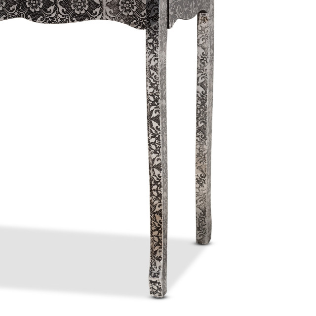 Unique Console Table, Floral Patterned Body & 2 Mirrored Storage ...