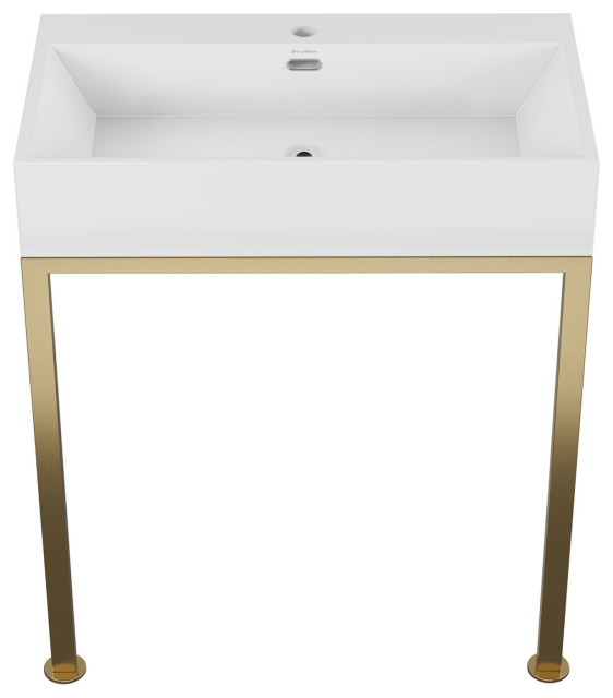 Concorde 30" Rectangle Console Sink with Brushed Gold Legs ...