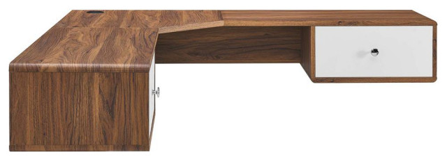Transmit 55 Wall Mount Corner Wood Office Desk - Contemporary - Desks ...