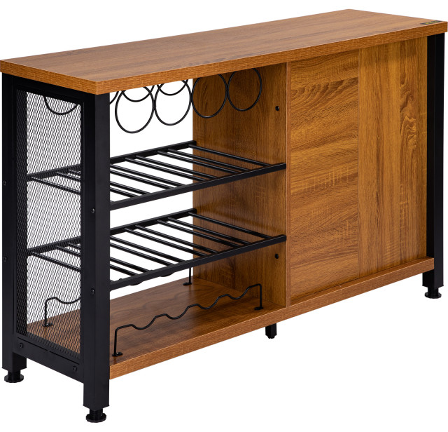 VEVOR Industrial Bar Cabinet Wine Bar Cabinet Table With Wine Rack ...
