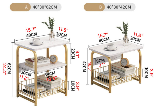 Metal Side Table With Storage Space, Nordic Design - Contemporary ...