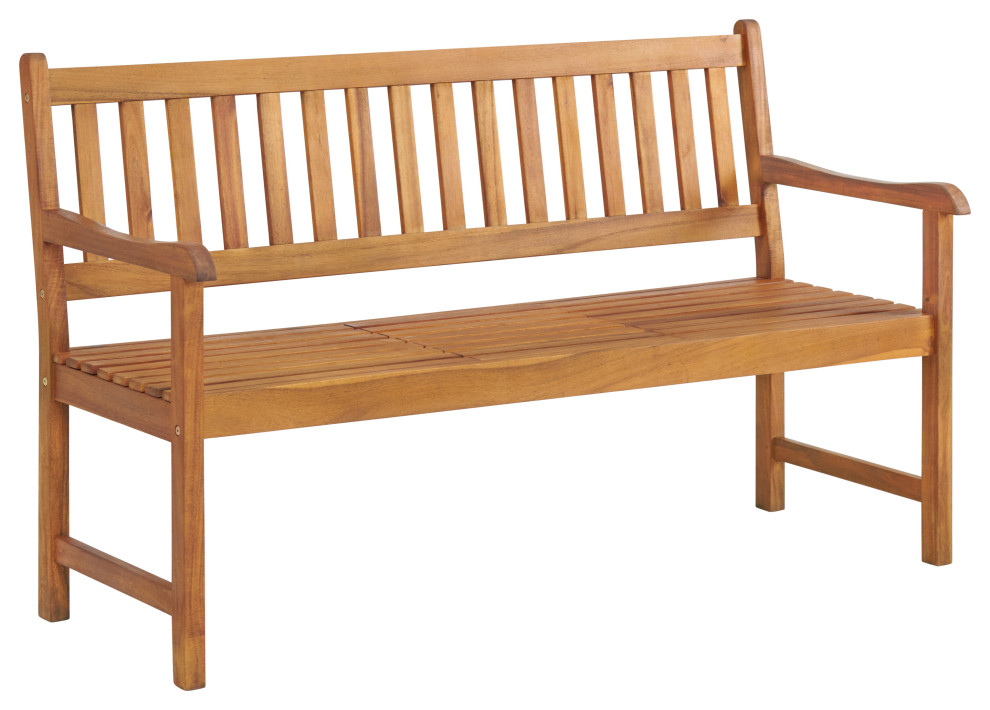 Bristol Two Seat Bench With Pop Up Table - Transitional - Outdoor ...