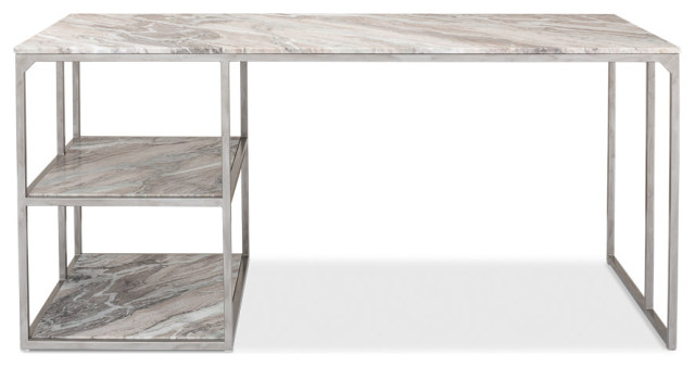 Open Desk With Shelves Marble Top - Contemporary - Desks And Hutches ...