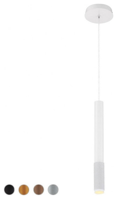 4.3W 1 LED Pendant - 1.75 Inches Wide by 16.25 Inches High-White Finish ...