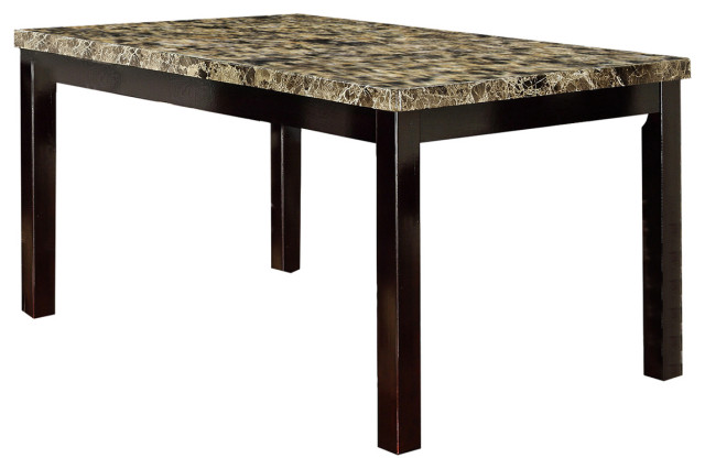 Faux Marble Top Dining Table, Standard Height - Transitional - Dining ...