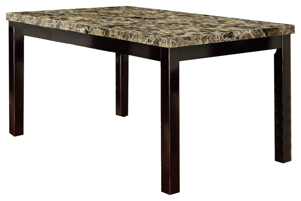 Faux Marble Top Dining Table, Standard Height - Transitional - Dining ...