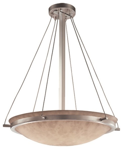 Justice Designs Clouds 24" Round Pendant Bowl With Ring, Brushed Nickel ...