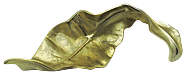 Metal 20" Curled Leaf, Gold - Contemporary - Decorative Objects And ...