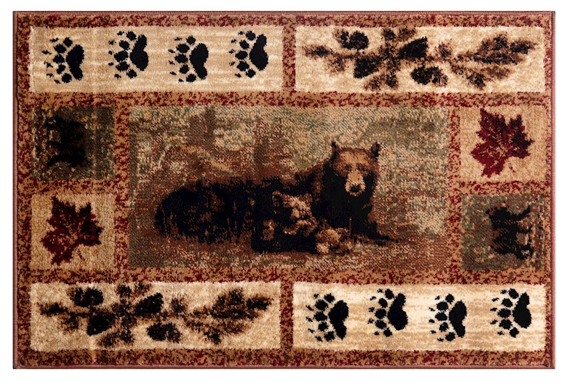 Flash Furniture Vassa 5x7 Bear -Cubs Area Rug, Brown, OKR-RG1114-57-BN ...