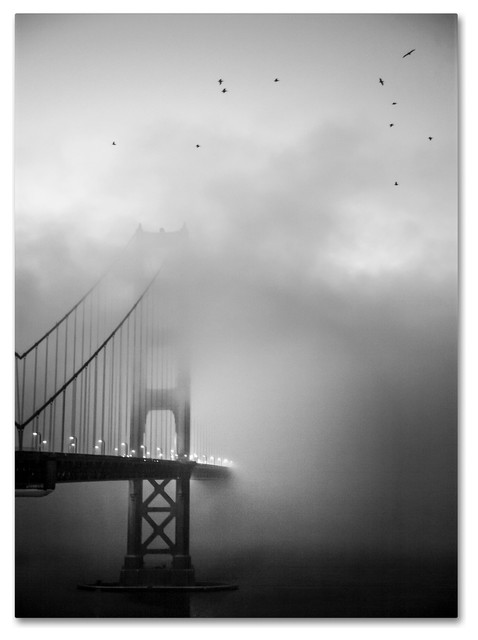 "Golden Gate and Birds" Canvas Art by Moises Levy, 24"x32 ...