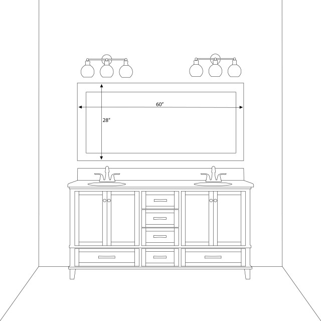 Pendleton Framed Wall Mirror, 28" X 60" - Transitional - Bathroom ...