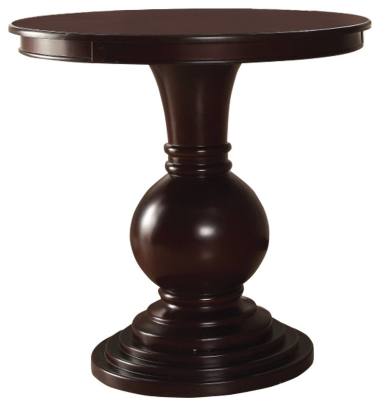 Benzara BM154576 Robust Turned Base & Traditional Round Top End Table ...