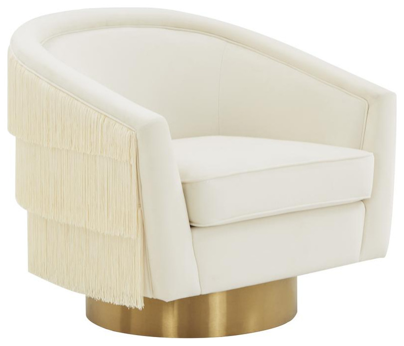 Flapper Cream Swivel Chair - Contemporary - Accent Chests And Cabinets ...