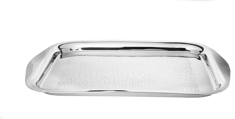 Classic Touch Stainless Steel Rectangular Tray, Large - Contemporary ...