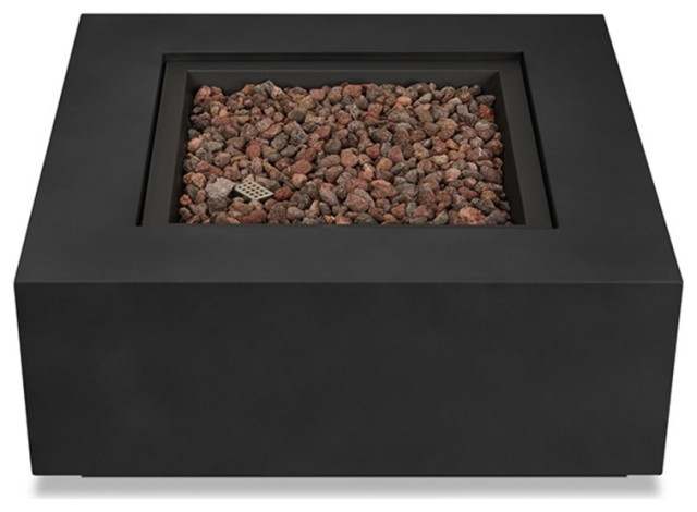 Real Flame Aegean Square Metal Propane Fire Table with Conversion Kit ...