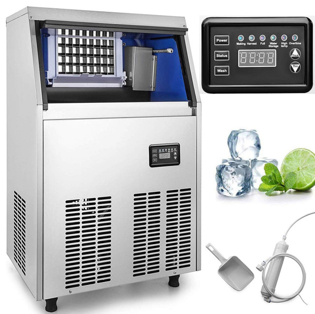 110V Ice Maker Machine Automatic Operation Ice Cube Maker, 88lbs/24h ...