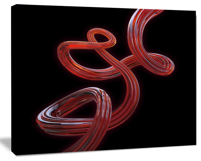 Flexible Caramel Line on Black, Abstract Canvas Art Print, 20"x12 ...