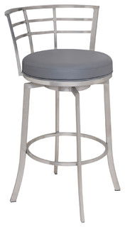 Viper Gray PU Upholstery Stool - Contemporary - Bar Stools And Counter ...