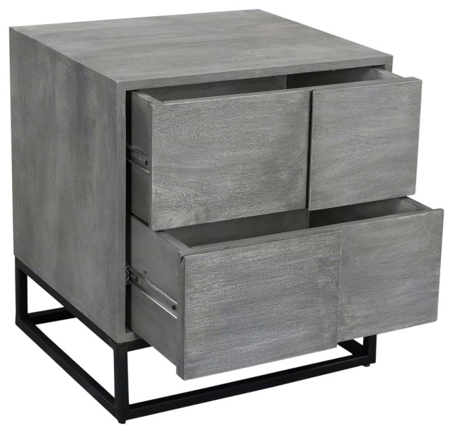 Felix Nightstand, Gray - Industrial - Nightstands And Bedside Tables - by HedgeApple | Houzz