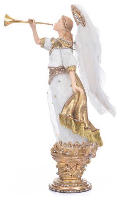 Katherine's Collection 2023 Heralding Angel Tabletop, 13", White/Gold ...