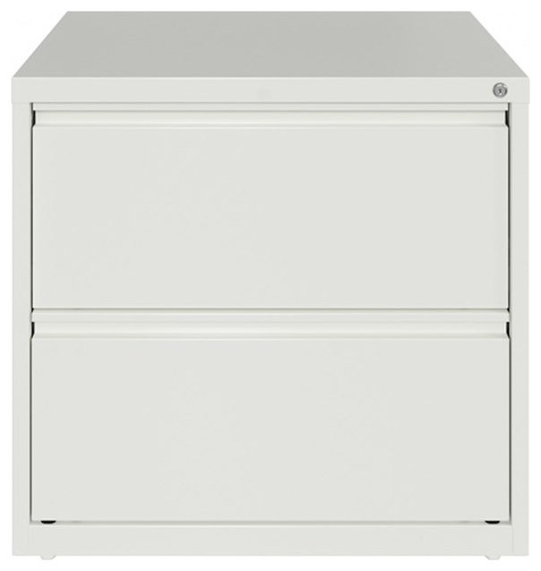 Pemberly Row 30" 2-Drawer Modern Metal Lateral File Cabinet in White ...