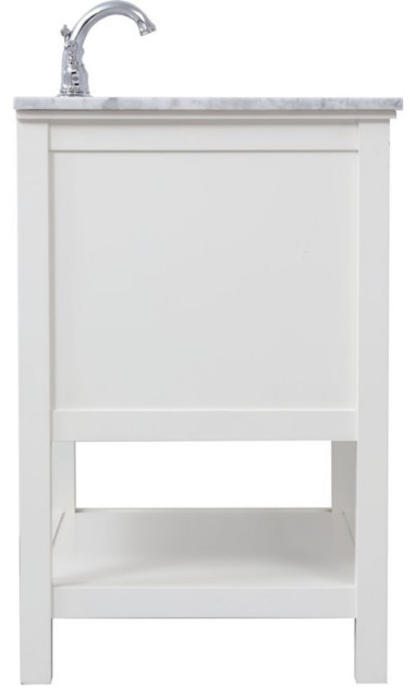 Elegant Decor Metropolis 19" Single Marble Top Bathroom Vanity in White ...