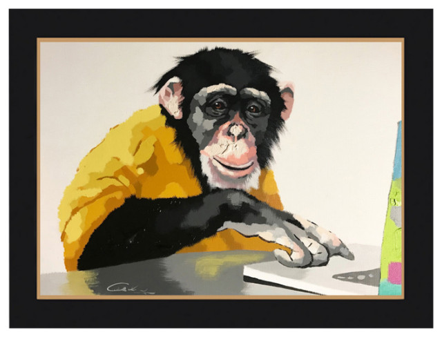 Monkey Handmade Wall Art Framed Museum Quality Wall Decor Size: 32x44 ...