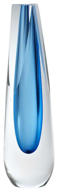 Triangle Cut Glass Cobalt Vase - Contemporary - Vases - by Lighting ...
