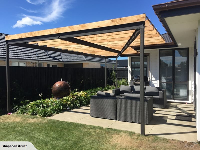 Steel, Macrocarpa Pergola - Rustic - Christchurch - by Custom Pergolas ...