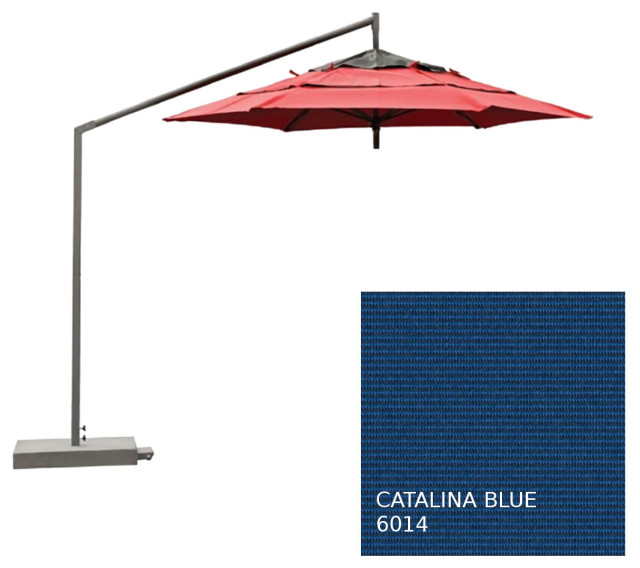 Cantilever 6 Rib 9' Hexagon Market Umbrella, Catalina Blue ...